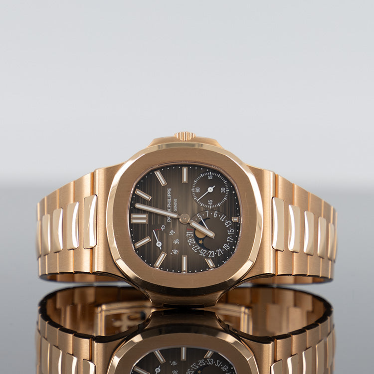 Patek Philippe 5712/1R Nautilus Rose Gold 40mm Sunburst Brown Dial ...
