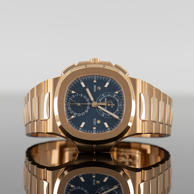 Patek Philippe 5990/1R-001 Nautilus 40.5mm Rose Gold Blue Dial ...